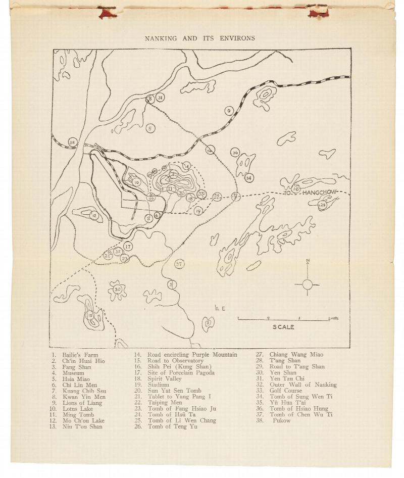Sketches of Nanking, China with large map 1933